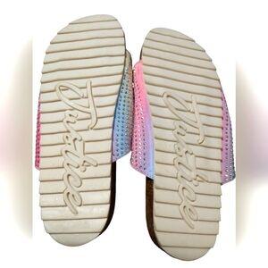 Justice | Shoes | Justice Girls Belted Slip On Rainbow Rhinestone ...